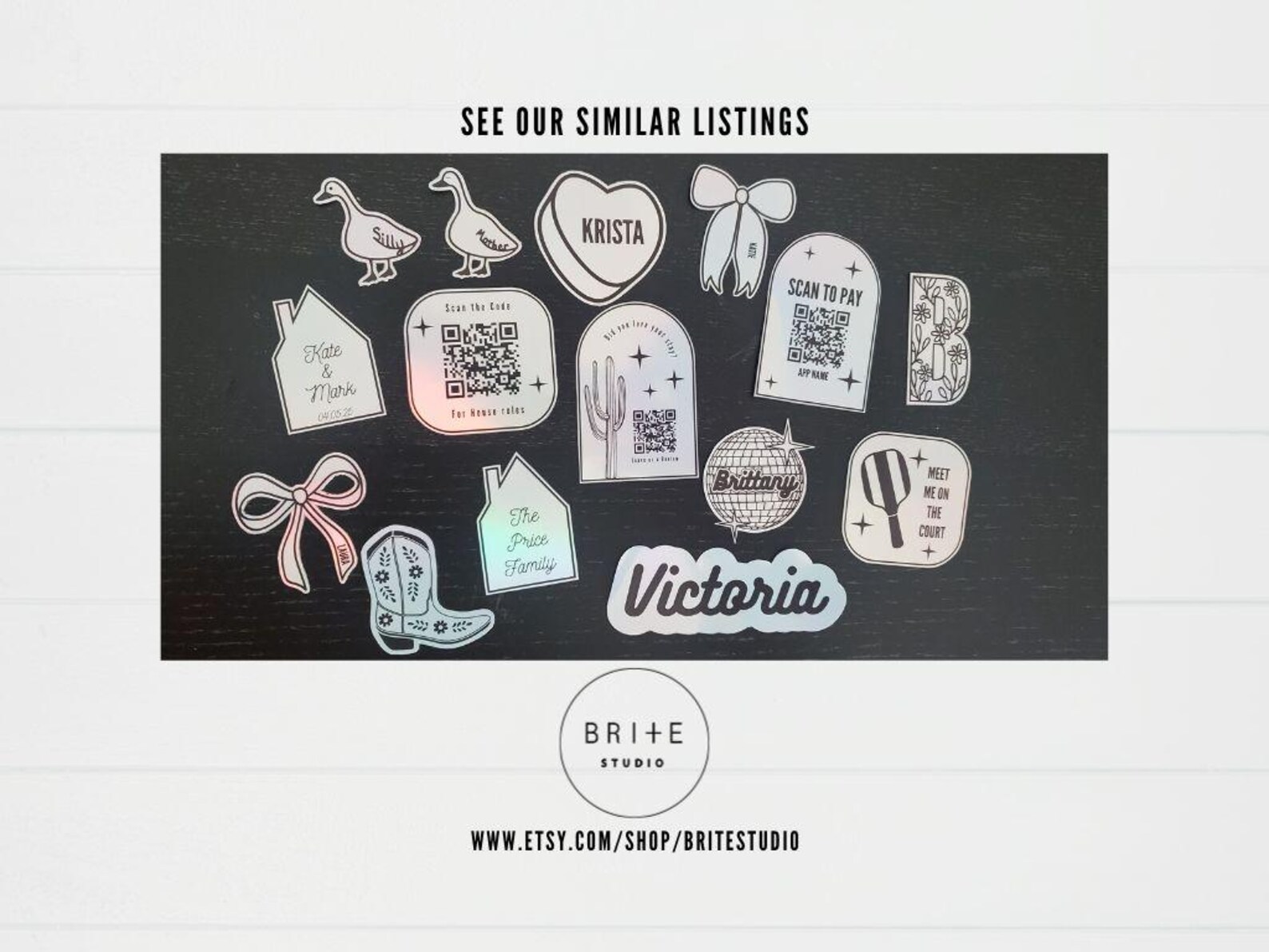 Custom QR Code Holographic Sticker for Cashapp Bachelorette Party Gear ...