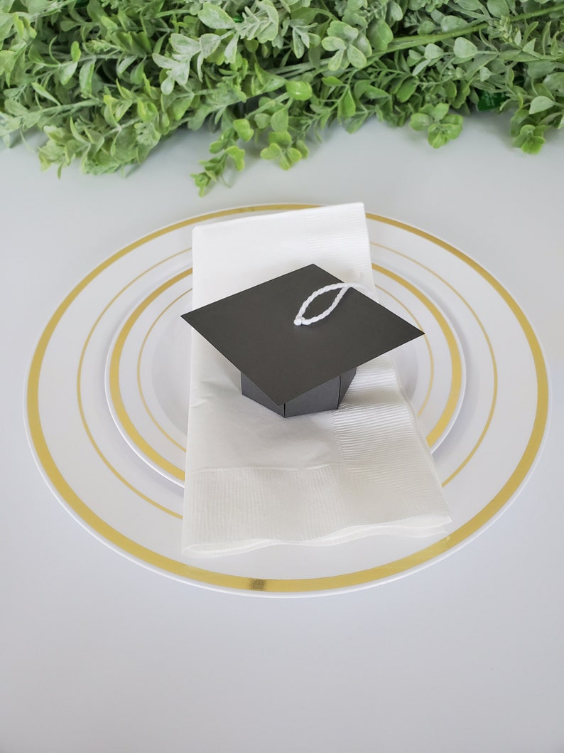 Graduation Cap Favor Box Template - Fun DIY Decor & Place Setting ...