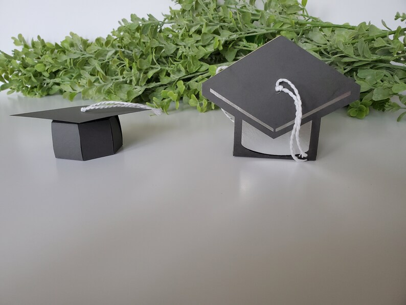 Graduation Cap Party Favor Box Template 3D Place Card Setting Idea ...