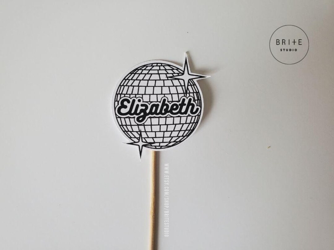 Disco Ball Cupcake Toppers, Disco Cupcake Toppers, Discotheque Cupcake ...