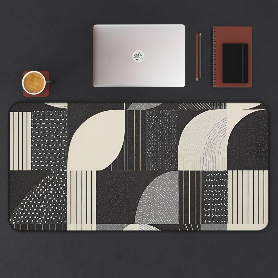Modern Geometric Desk Mat Unique Large Mouse Pad - Stylish Office ...