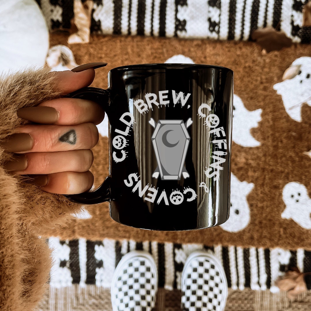 Coffins Covens and Cold Brew Coffee Mug 11oz and 15oz Black - Etsy