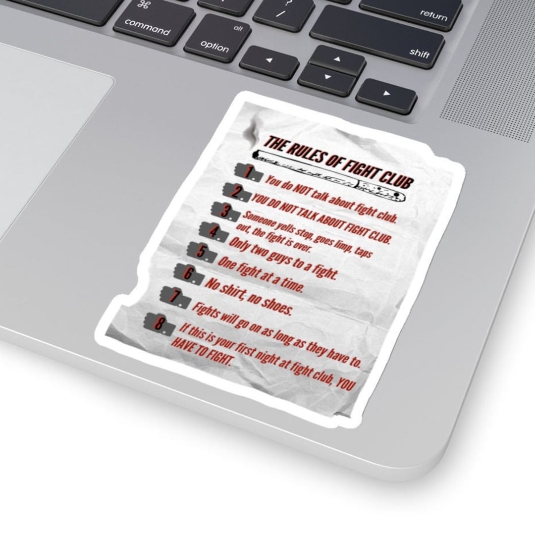 The Rules of Fight Club Minimalist Movie Poster Sticker, Film Print ...