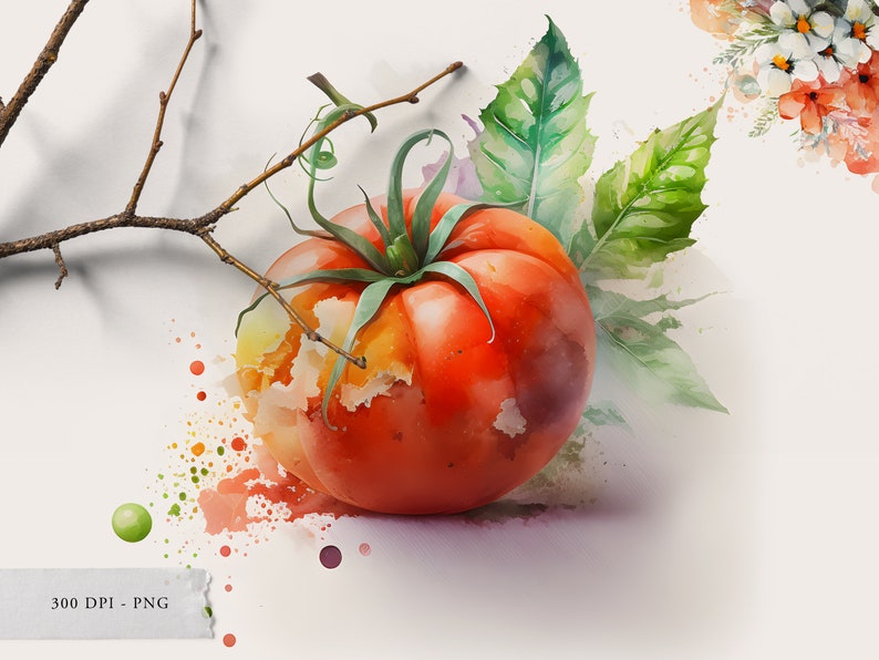 Watercolor Tomatoes Clipart - Tomatoes Graphics - Digital Download ...