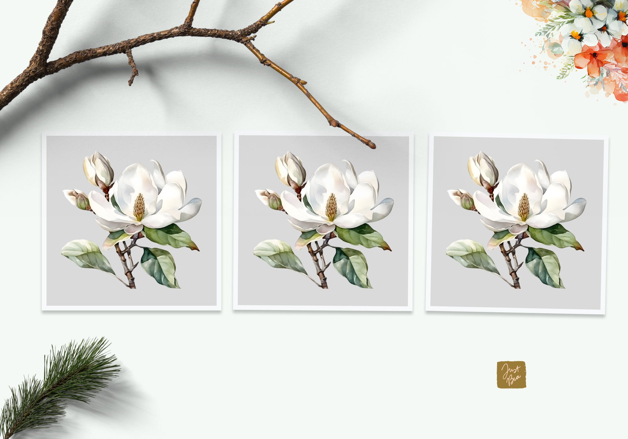 Magnolia Clipart, Flower Clipart, Flower Illustration, Magnolia ...