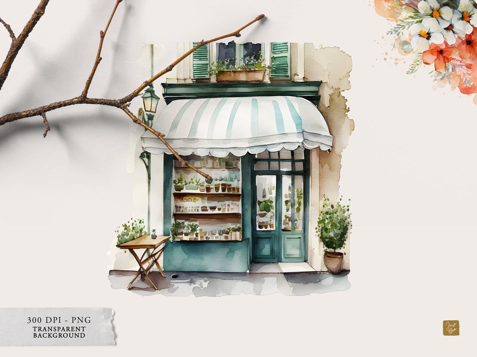 Watercolor Coffee Shop Clipart Bundle, Cozy Shop Clipart, Shops Clipart ...