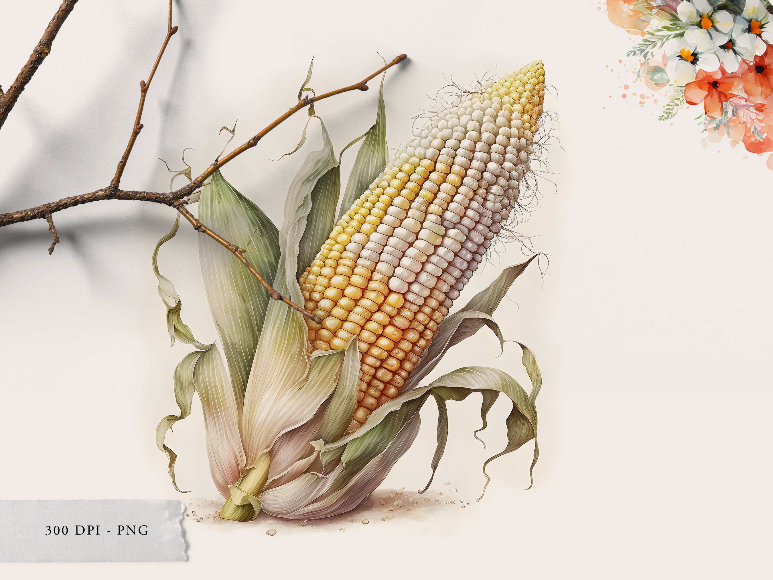 Watercolor Corn Clipart Corn Graphics Digital Download - Etsy