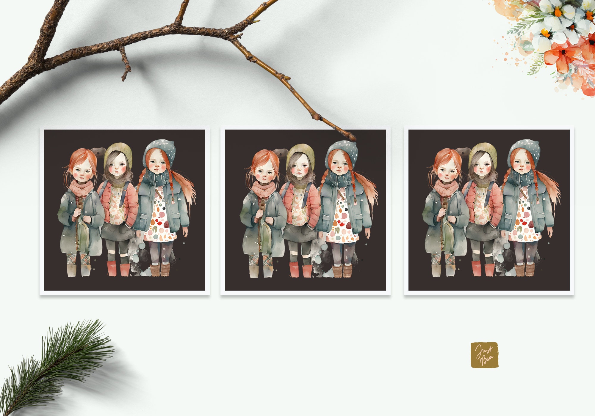 Watercolor Girls Clipart, Watercolor Cute Girls, Watercolor Whimsical ...