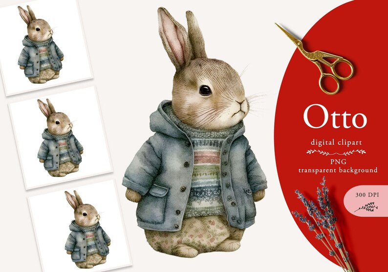 Watercolor Bunny Clipart, Watercolor Cute Bunny, Watercolor Whimsical ...