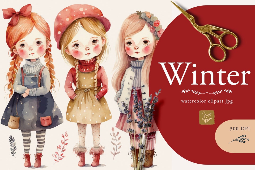 Watercolor Girls Illustration, Watercolor Cute Girls, Watercolor ...