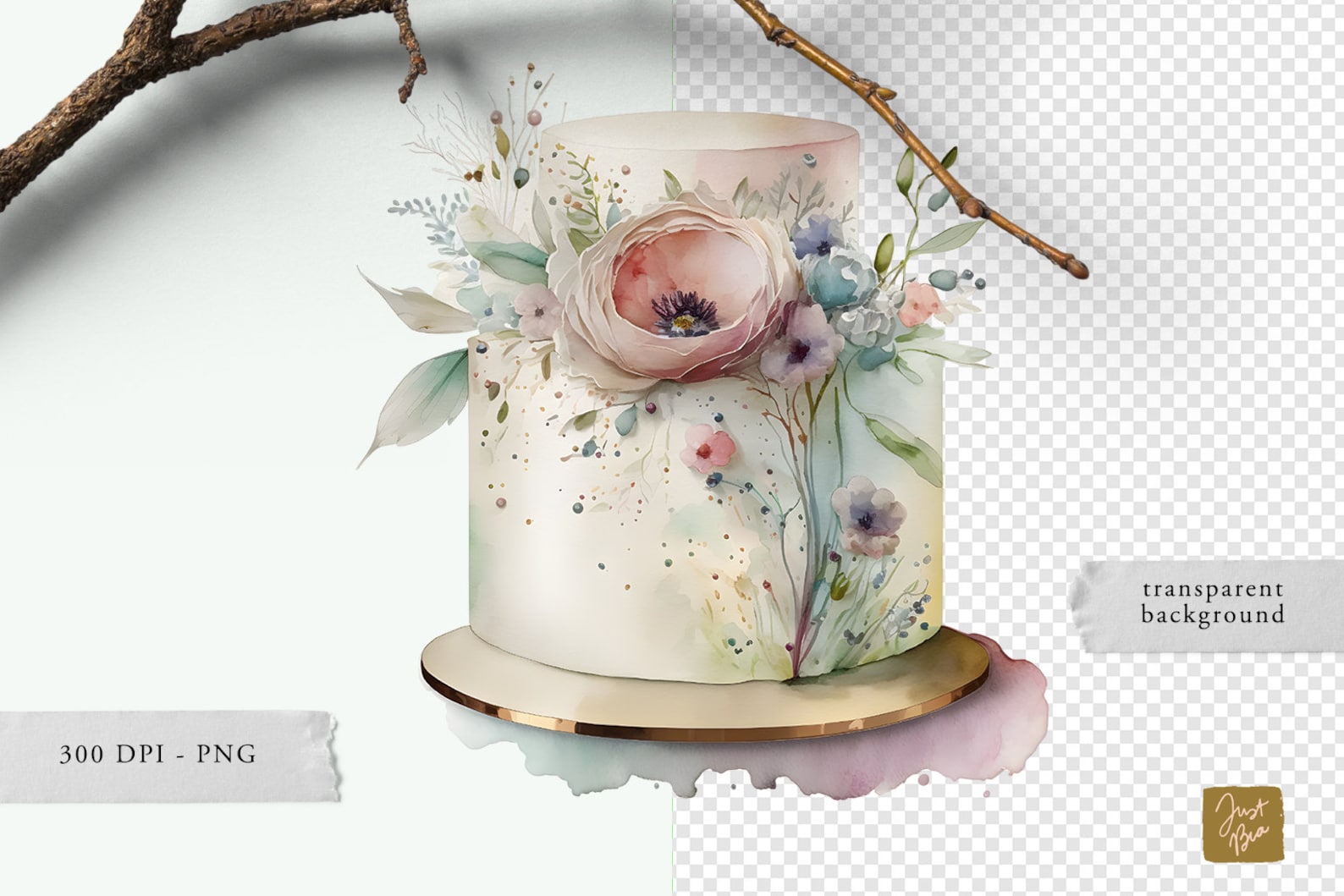 Watercolor Wedding Cake Clipart, Wedding Cake Clipart, Wedding Graphics ...