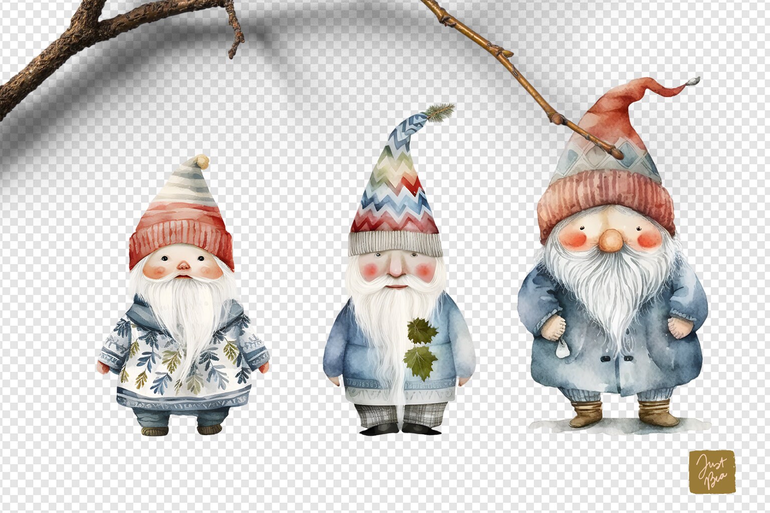 Gnome Clipart, Watercolor Gnome Clipart, Whimsical Gnomes Clipart ...
