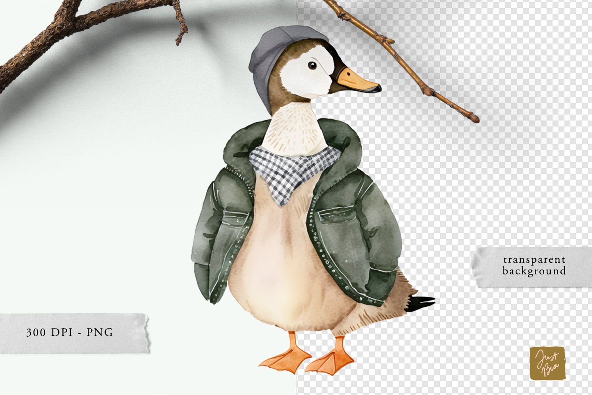 Goose Clipart, Watercolor Clipart, Watercolor Goose Clipart, Cute ...