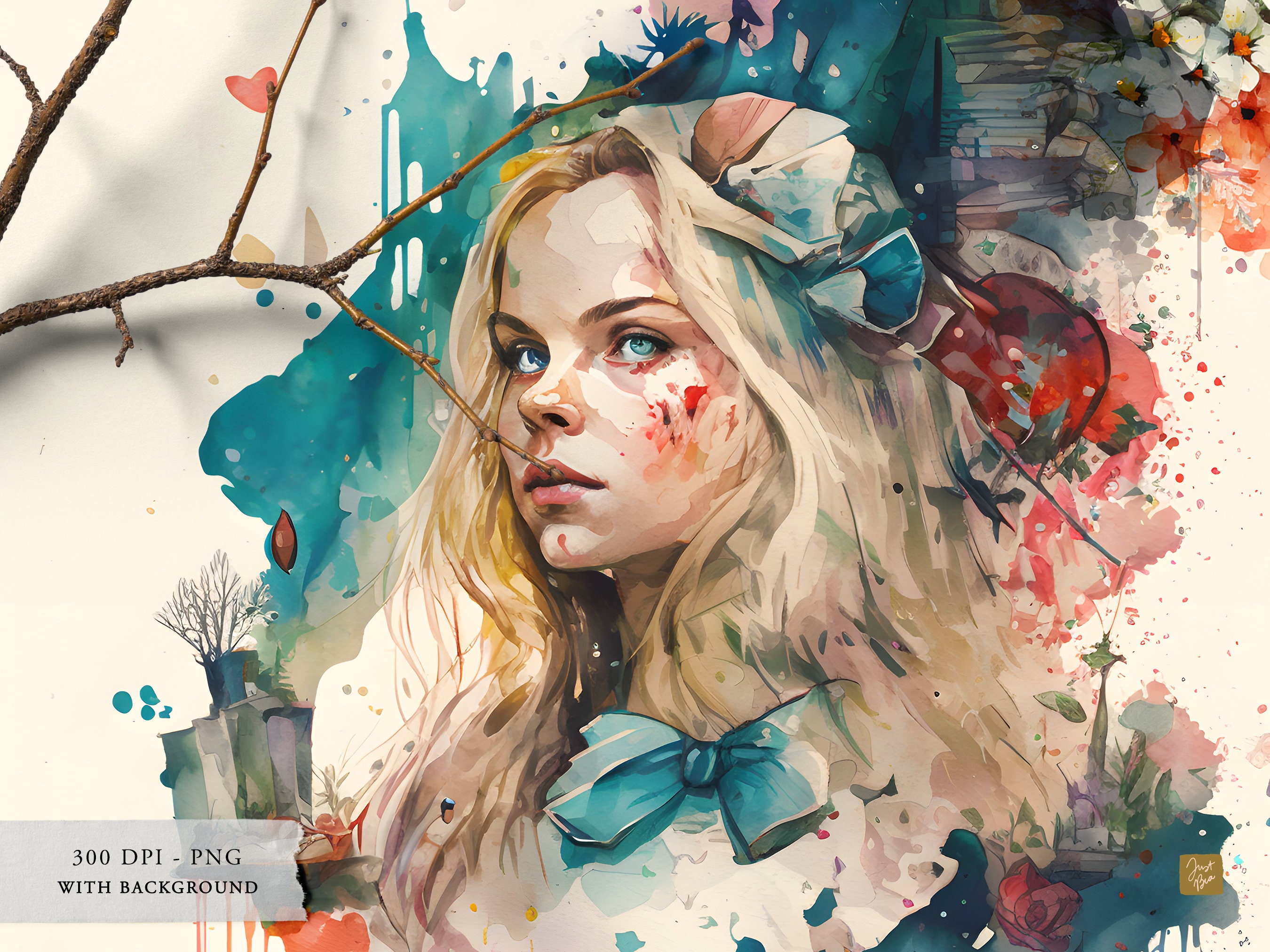 Alice in Wonderland Clipart Alice Clip Art Watercolor Alice Adventures ...