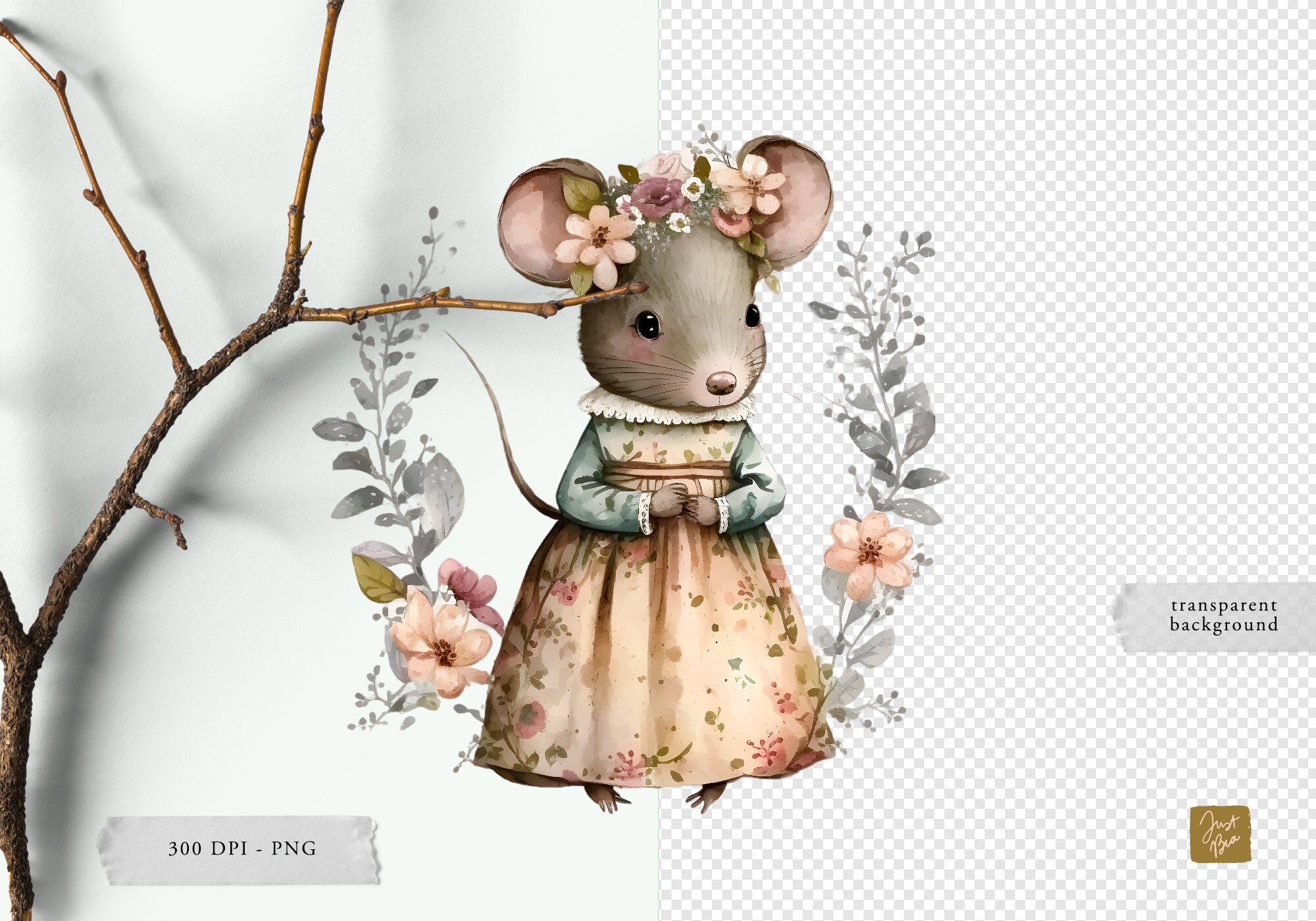 Watercolor Mouse Illustration, Watercolor Cute Mouse, Watercolor ...