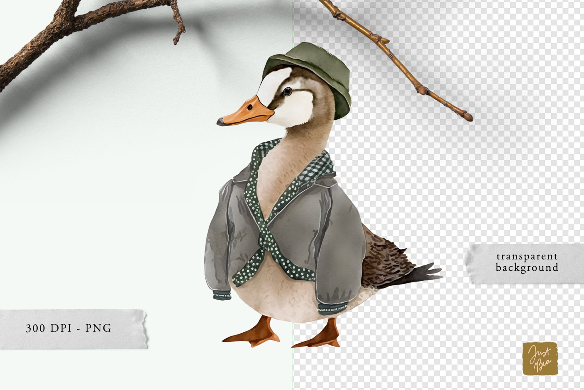 Goose Clipart, Watercolor Clipart, Watercolor Goose Clipart, Cute ...