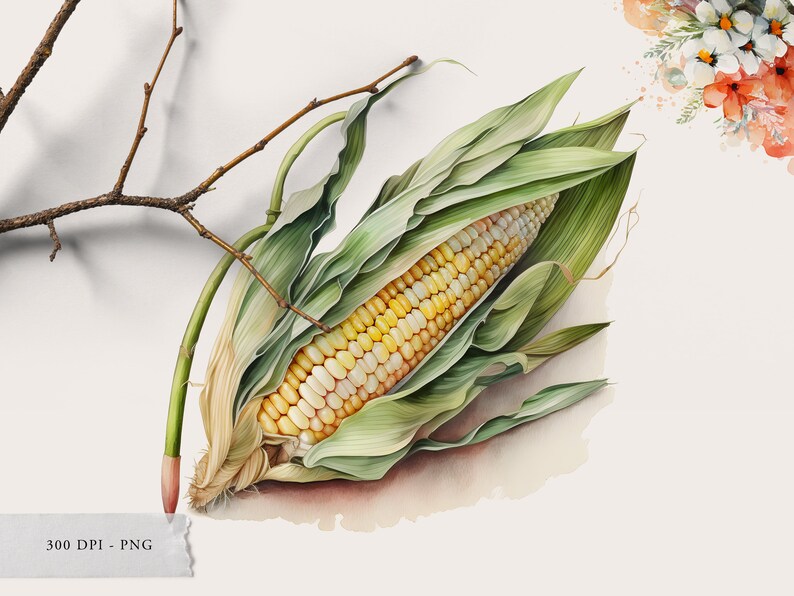Watercolor Corn Clipart Corn Graphics Digital Download - Etsy