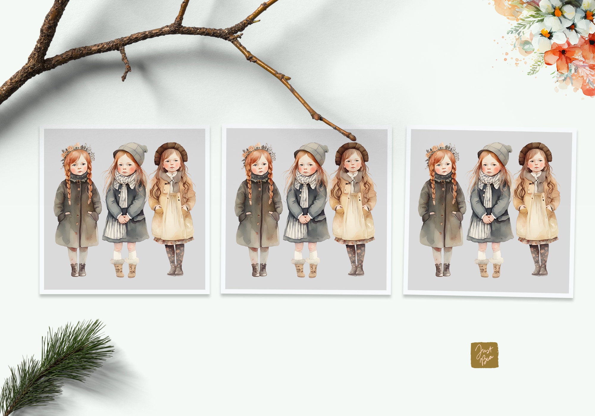 Watercolor Girls Clipart Watercolor Cute Girls Watercolor - Etsy