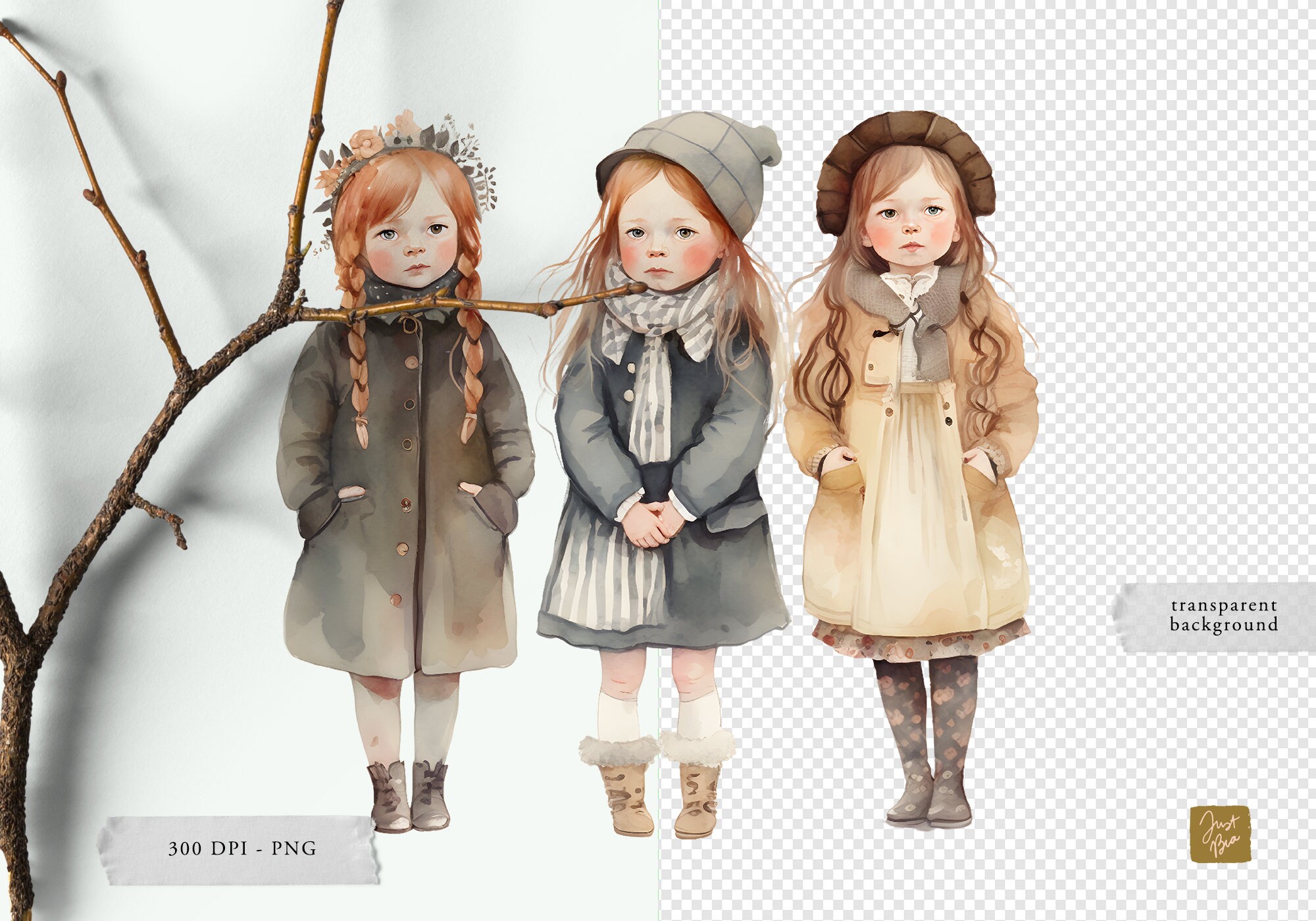 Watercolor Girls Clipart Watercolor Cute Girls Watercolor - Etsy