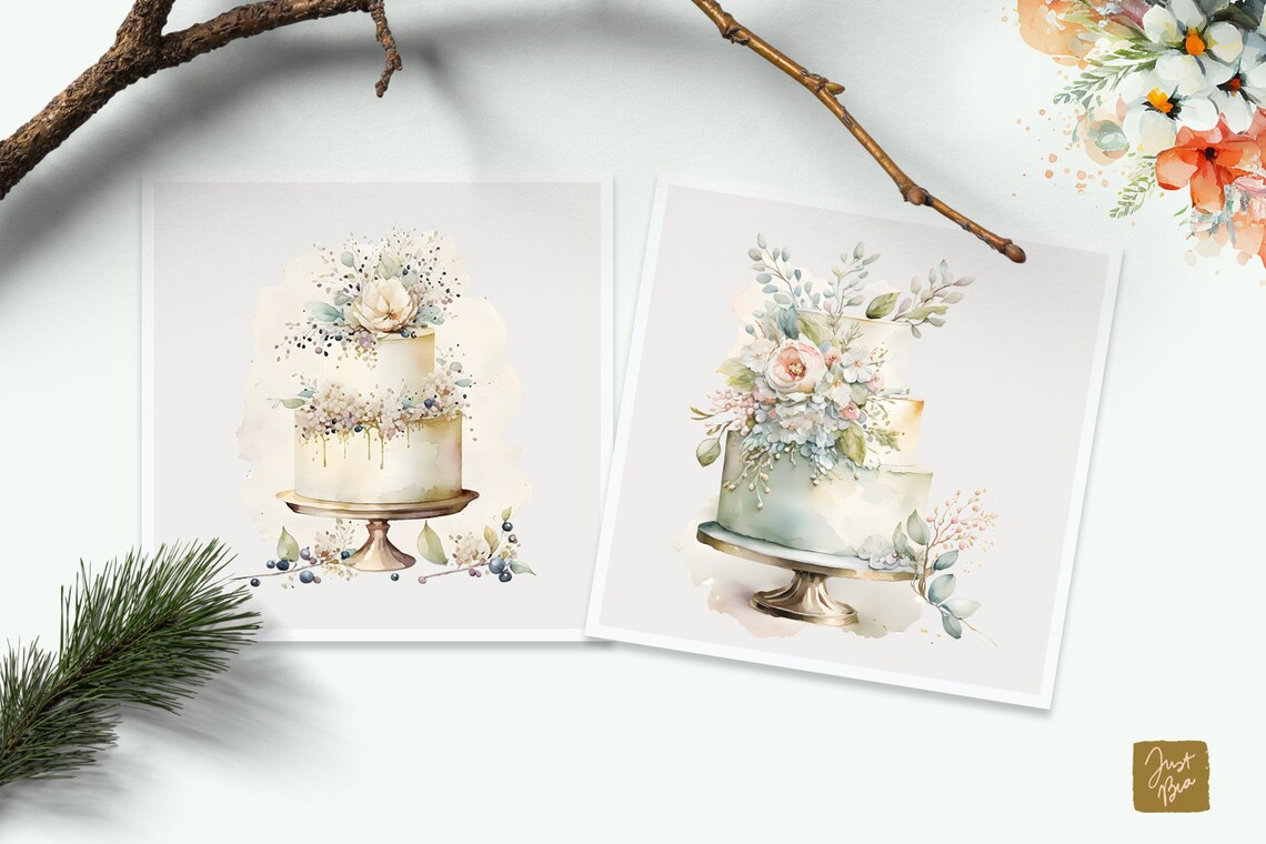 Watercolor Wedding Cake Clipart, Wedding Cake Clipart, Wedding Graphics ...