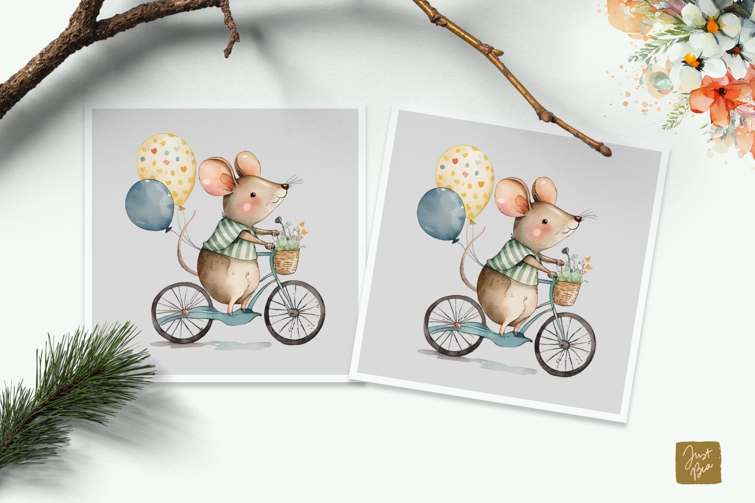 Mouse Clipart, Whimsical Watercolor Mouse Clipart, Watercolor Mouse ...