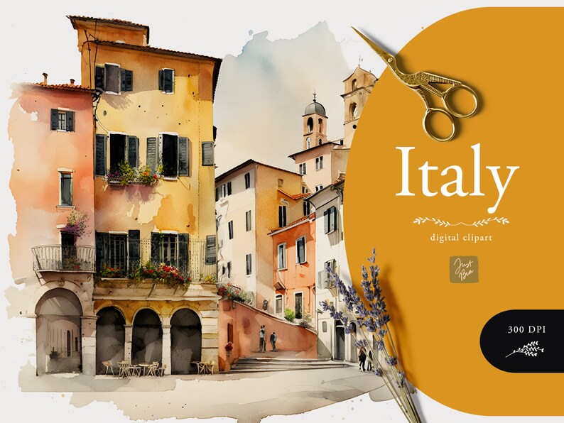 Italy Clipart, Italy Graphics, Italian Cuisine Clipart Set, Milan ...