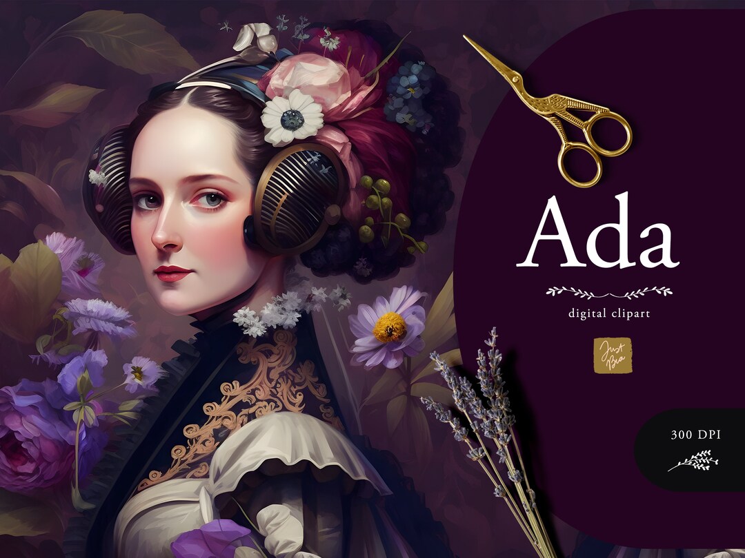 Ada Lovelace Digital Papers, Digital Papers Botanical Background, Ada ...