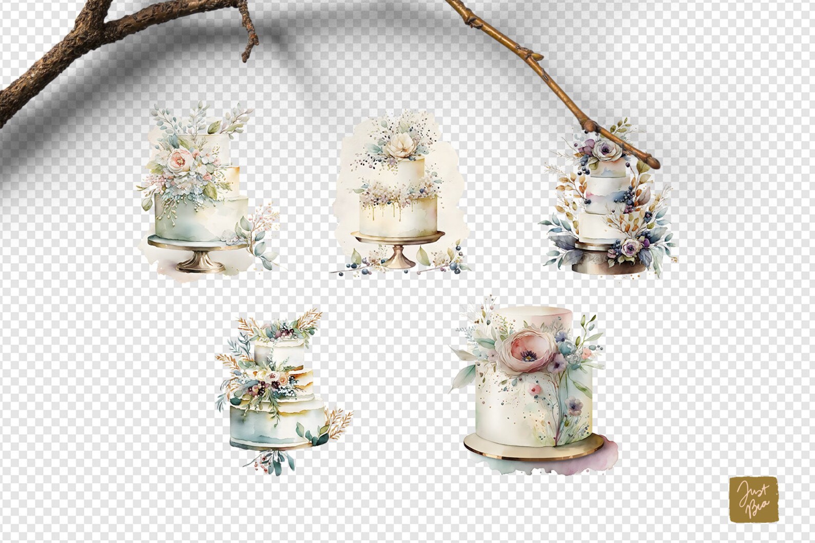 Watercolor Wedding Cake Clipart, Wedding Cake Clipart, Wedding Graphics ...