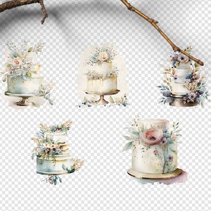 Watercolor Wedding Cake Clipart, Wedding Cake Clipart, Wedding Graphics ...