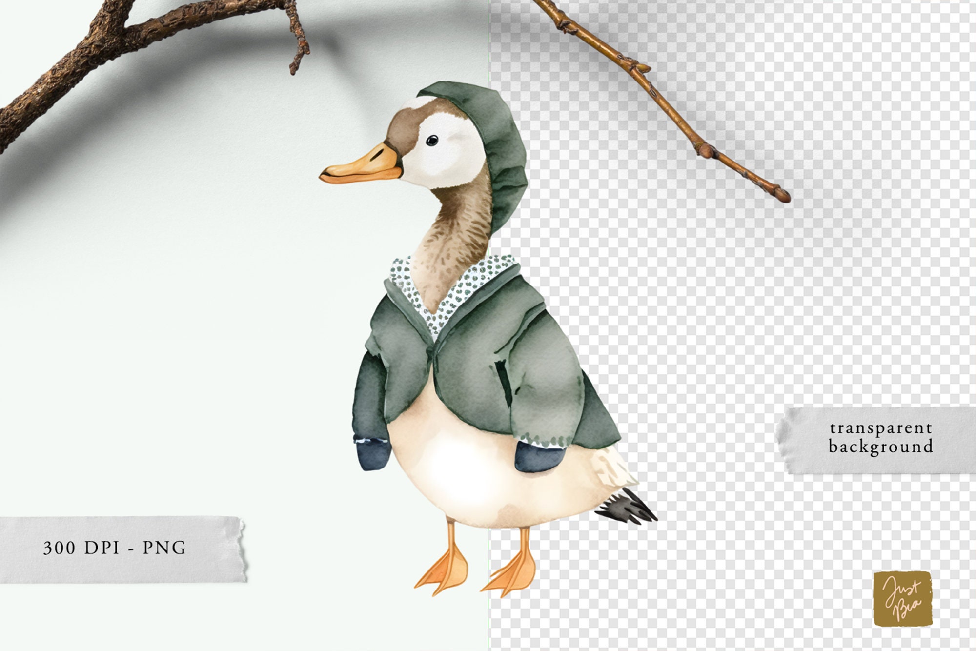 Goose Clipart, Watercolor Clipart, Watercolor Goose Clipart, Cute ...