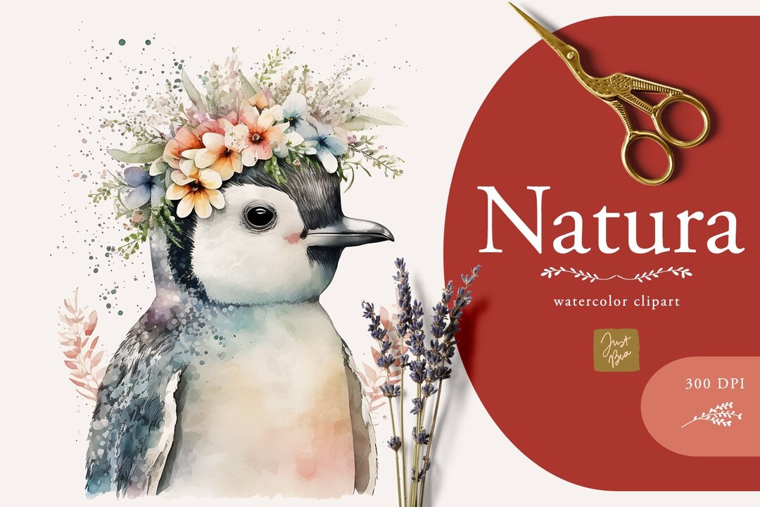 Watercolor Penguin Clipart, Watercolor Penguins, Whimsical Watercolor ...