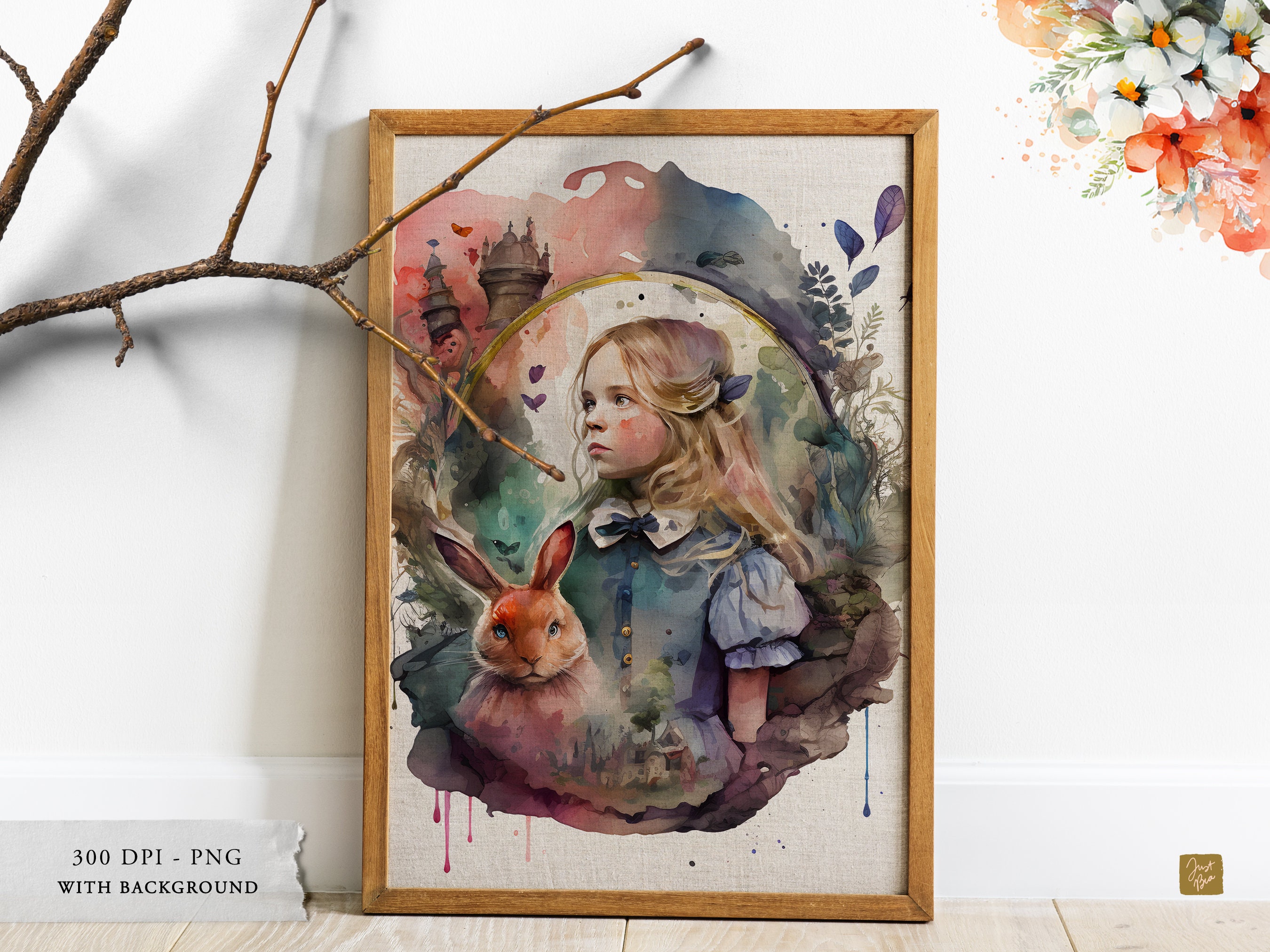 Alice in Wonderland Clipart Alice Clip Art Watercolor Alice Adventures ...