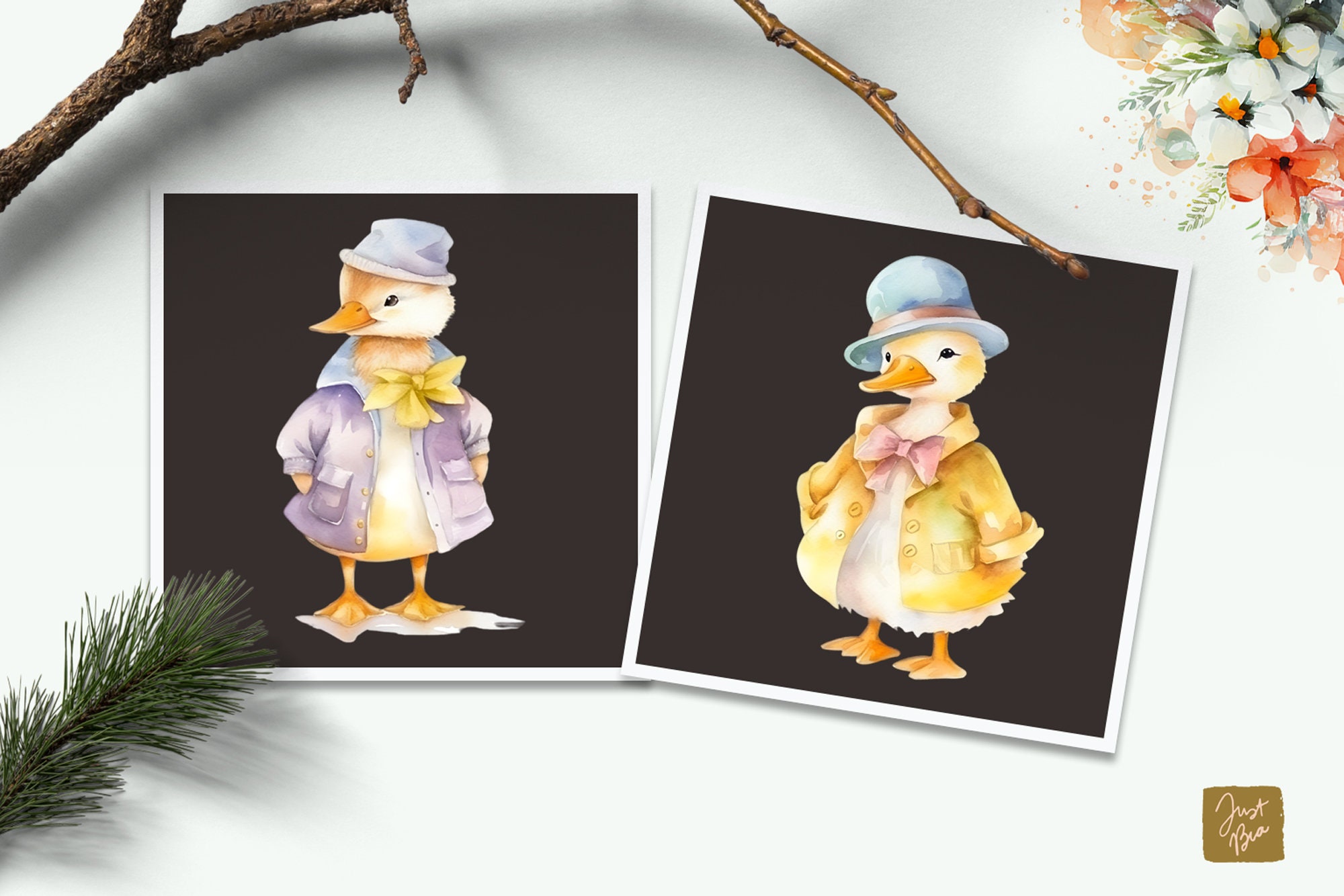 Duckling Clipart, Cute Duckling Design Bundle, Spring Duckling ...