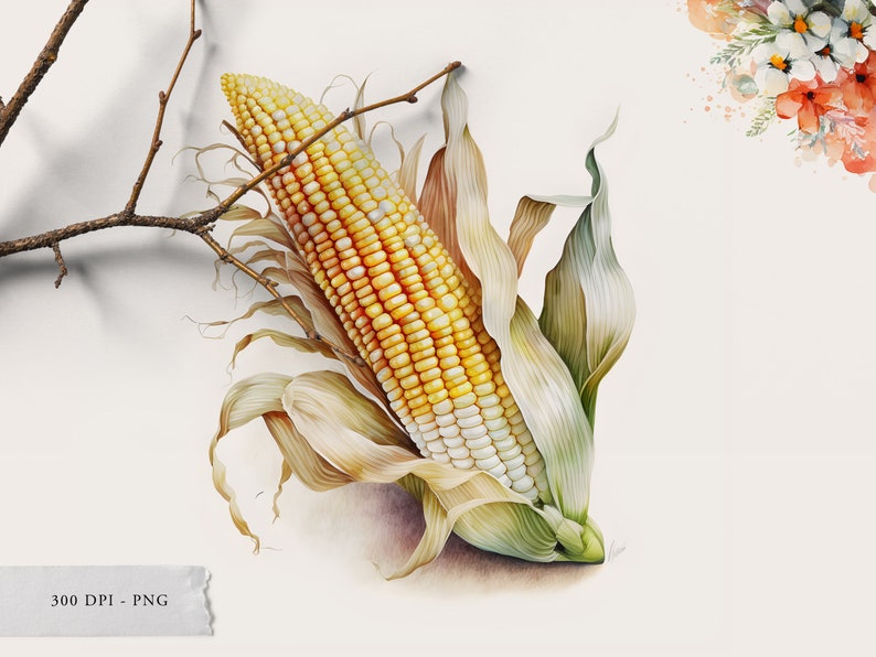 Watercolor Corn Clipart Corn Graphics Digital Download - Etsy