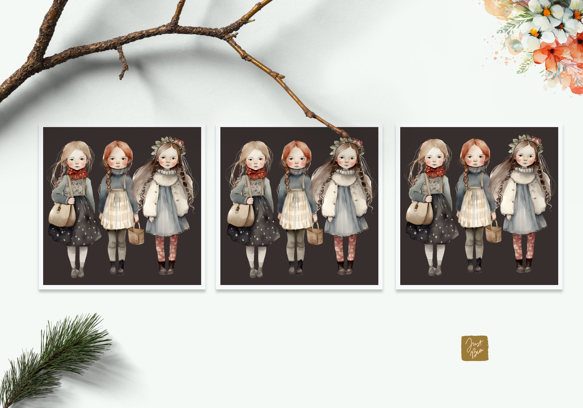 Watercolor Girls Clipart Watercolor Cute Girls Watercolor - Etsy