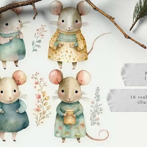 Watercolor Mice Illustration, Watercolor Cute Mice, Watercolor ...