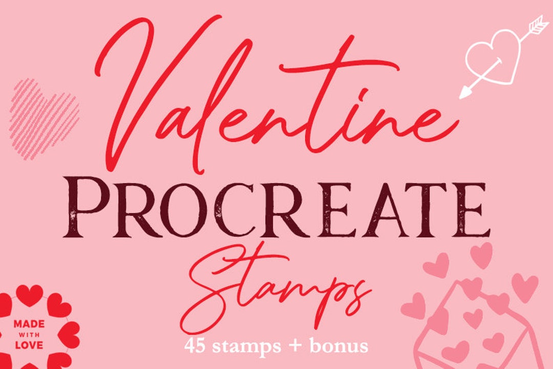 Procreate Love Stamps | Procreate Valentines Stamps | Procreate Hearts ...