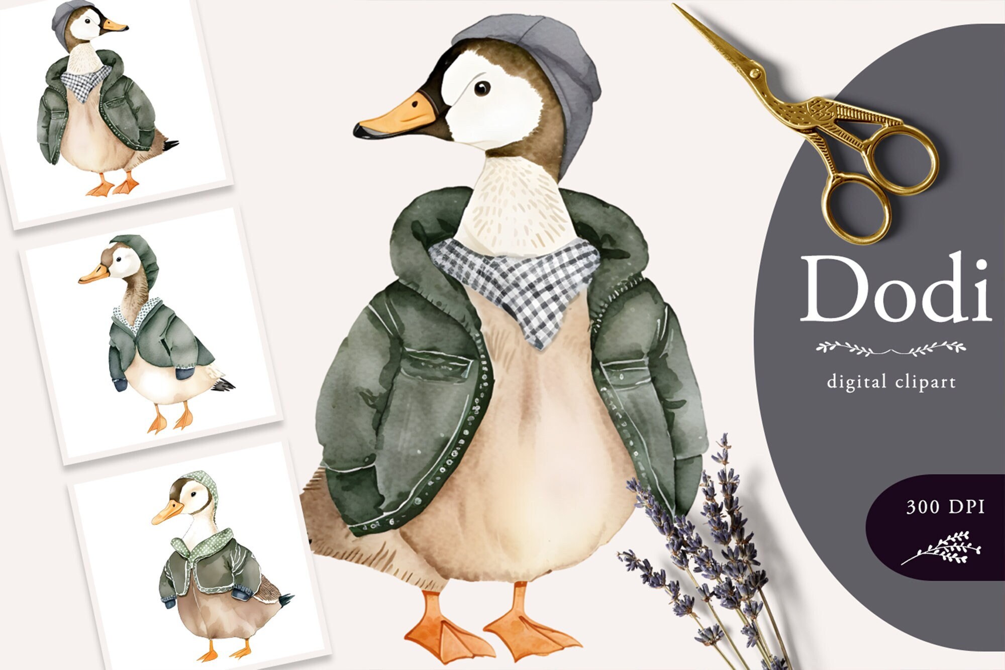 Goose Clipart, Watercolor Clipart, Watercolor Goose Clipart, Cute ...