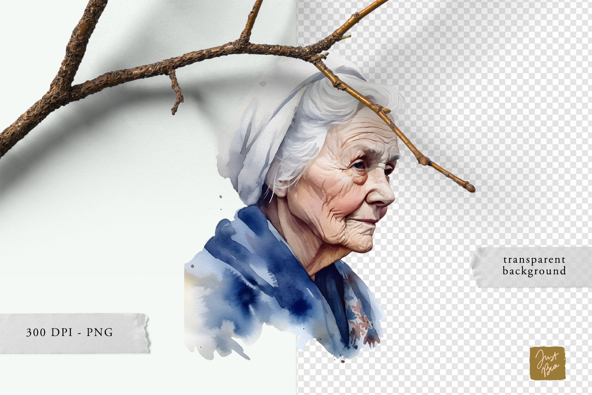 Elderly Clipart, Watercolor Elderly Clipart, Older Adult Clipart ...