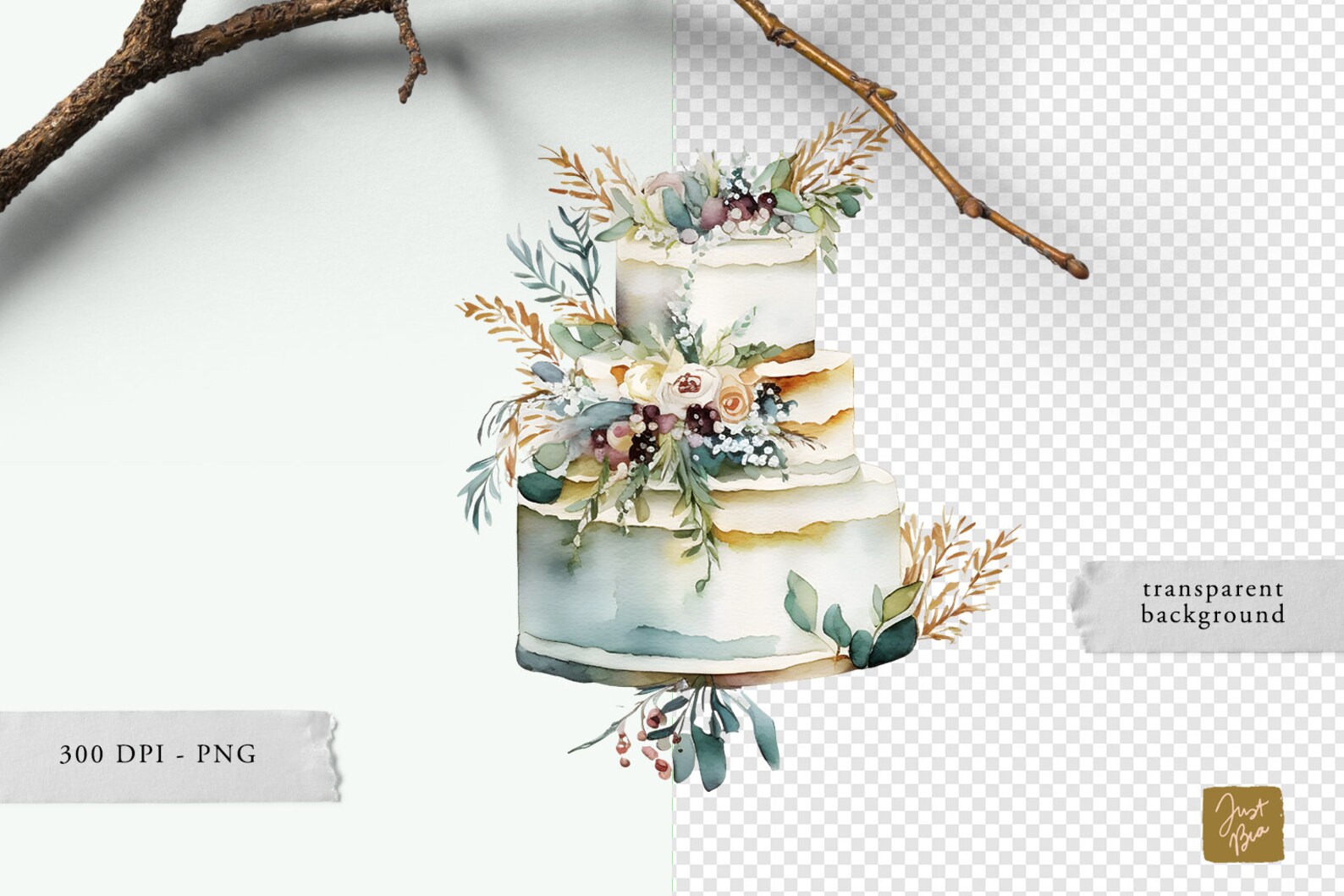 Watercolor Wedding Cake Clipart, Wedding Cake Clipart, Wedding Graphics ...