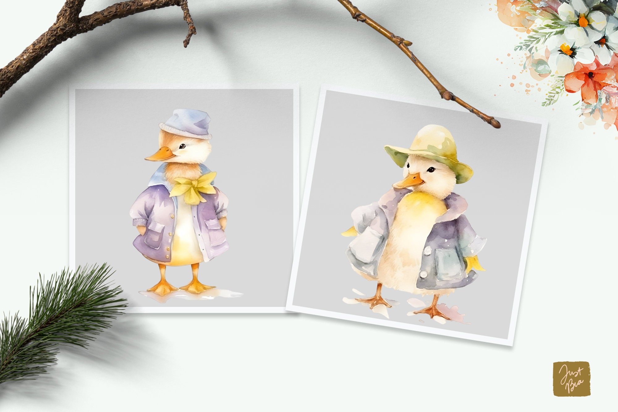 Duckling Clipart, Cute Duckling Design Bundle, Spring Duckling ...