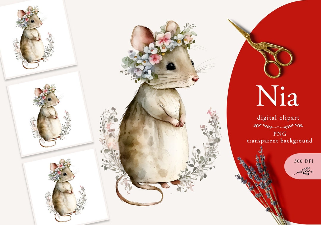 Watercolor Mouse Illustration, Watercolor Cute Mouse, Watercolor ...
