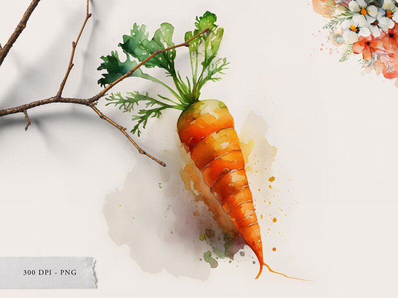 Watercolor Carrots Clipart - Carrot Graphics - Digital Download ...