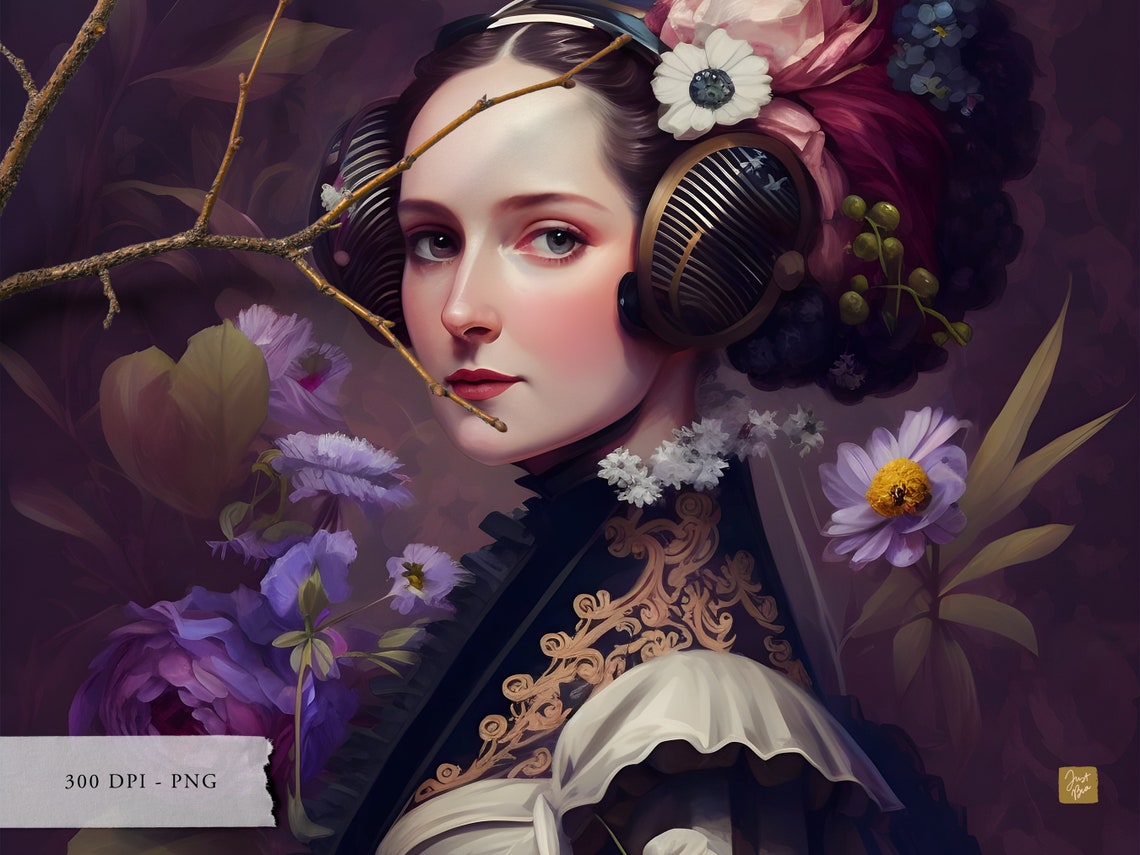 Ada Lovelace Digital Papers, Digital Papers Botanical Background, Ada ...