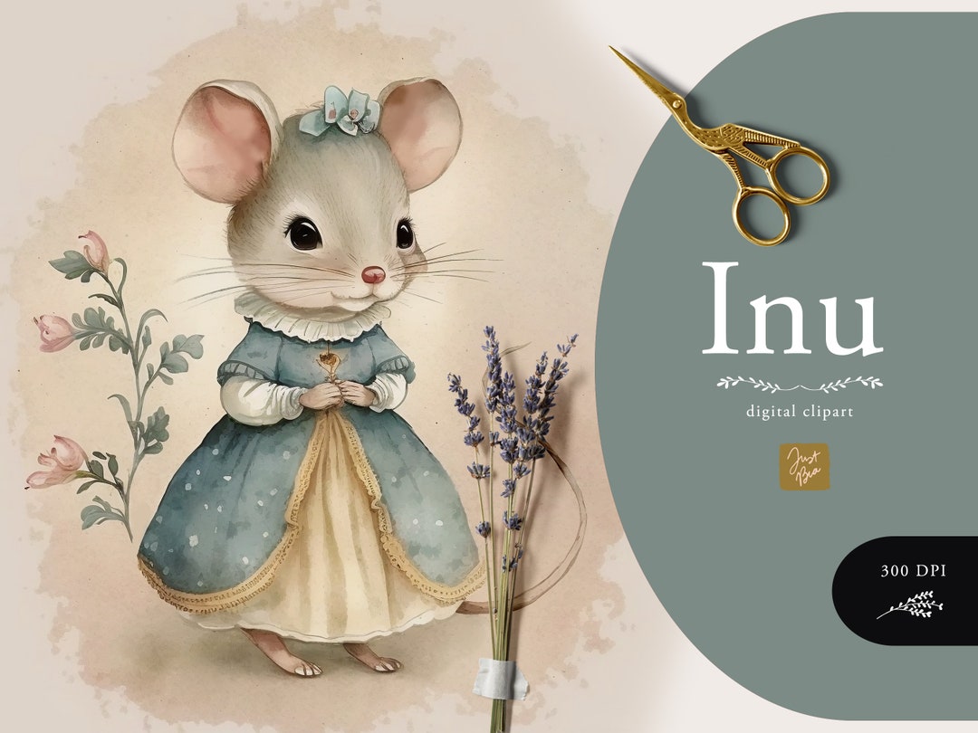 Cute Adorable Set of Watercolor Mice Illustration, Watercolor Cute Mice ...