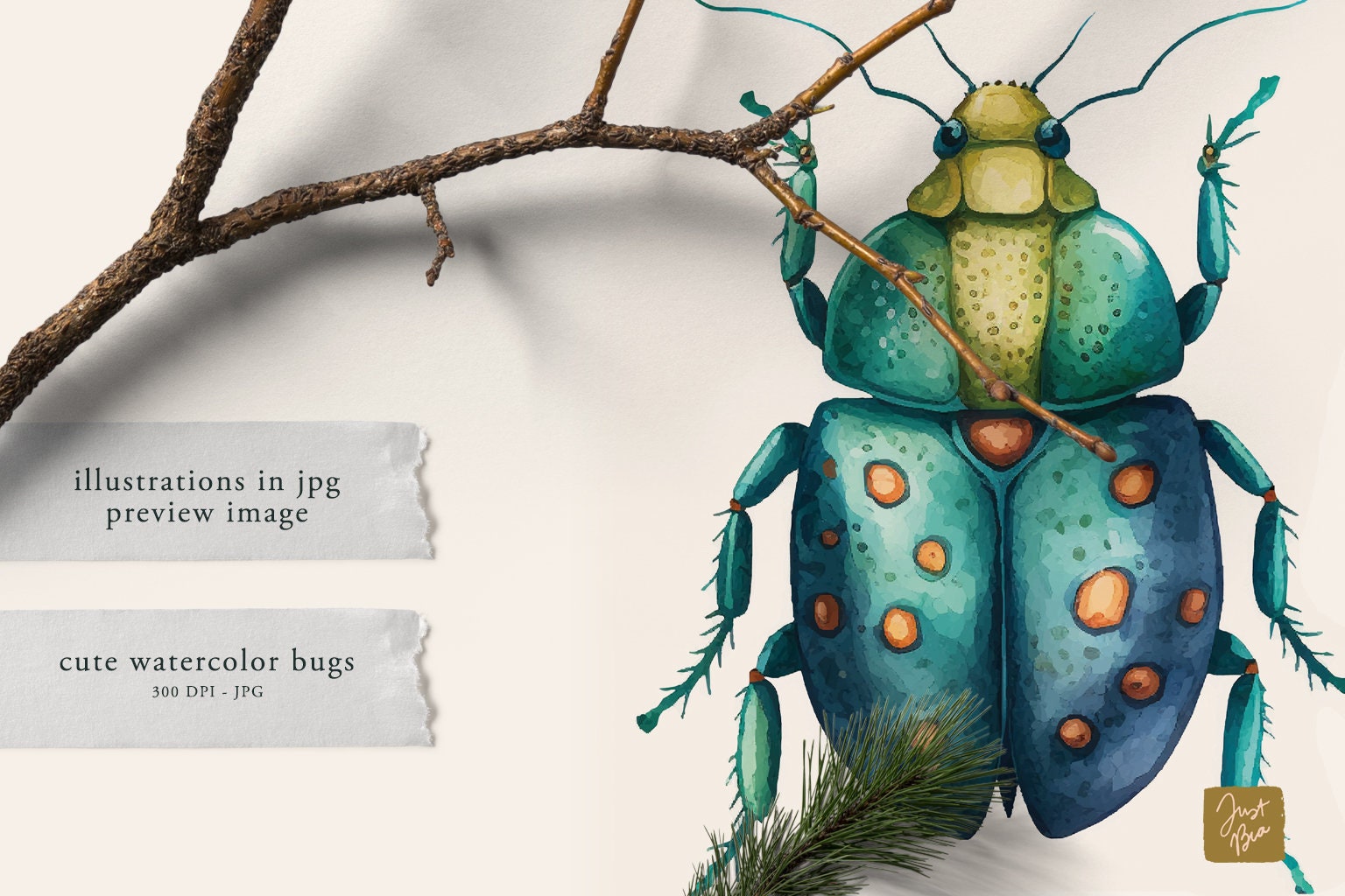 Watercolor Bugs Illustration, Watercolor Cute Bugs, Watercolor ...