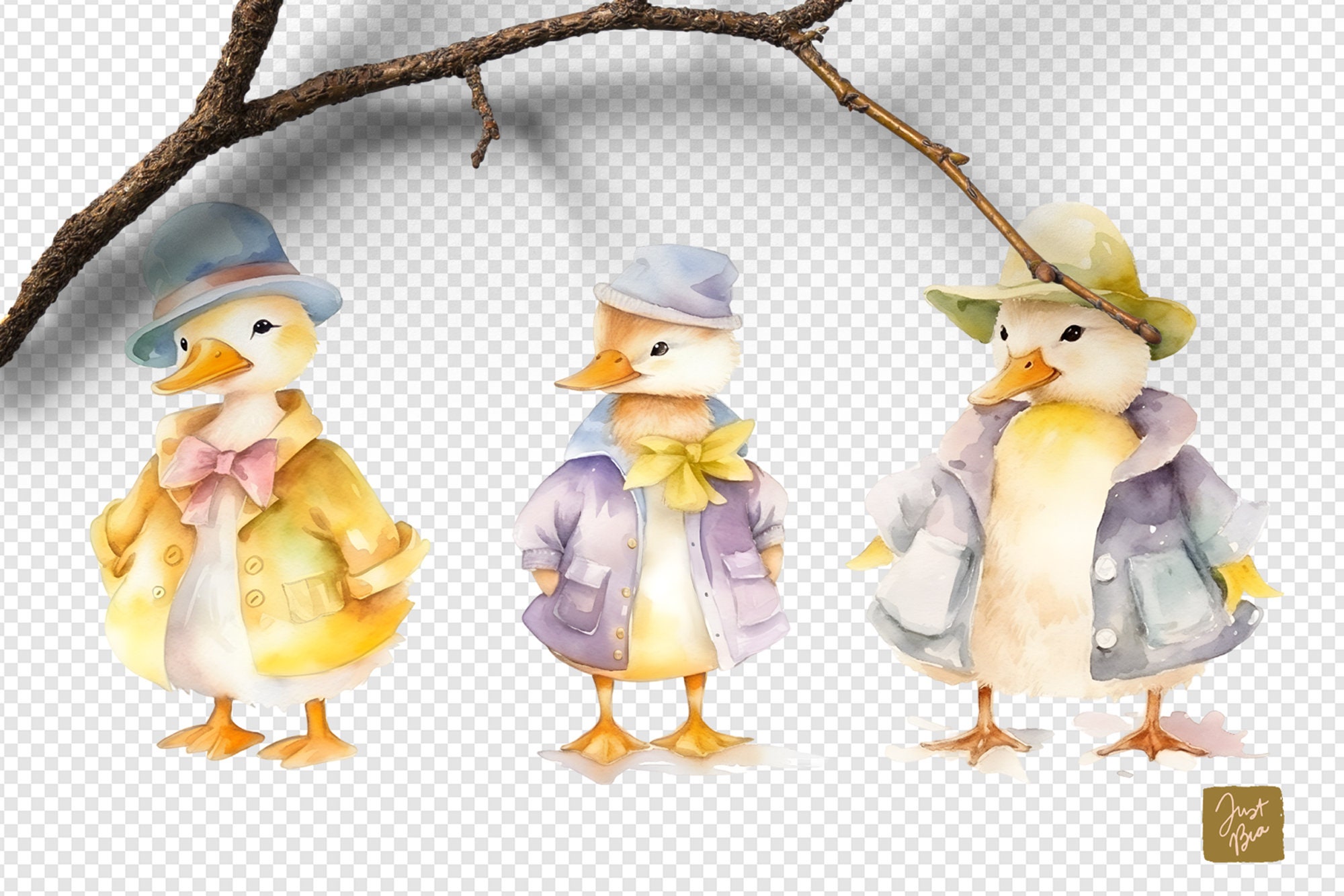 Duckling Clipart, Cute Duckling Design Bundle, Spring Duckling ...