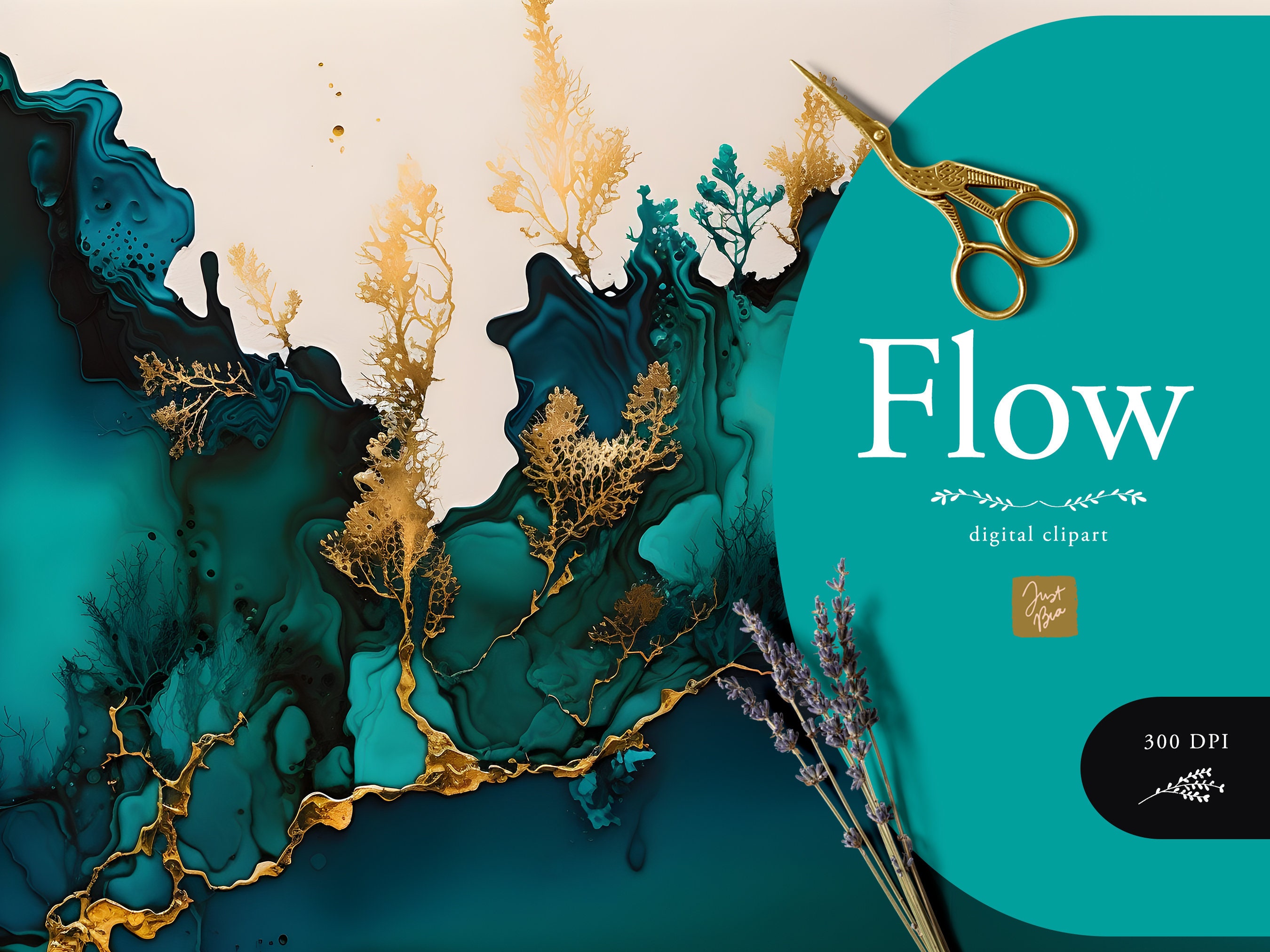 Alcohol Ink Green and Gold Digital Paper, Green and Gold Digital Paper ...