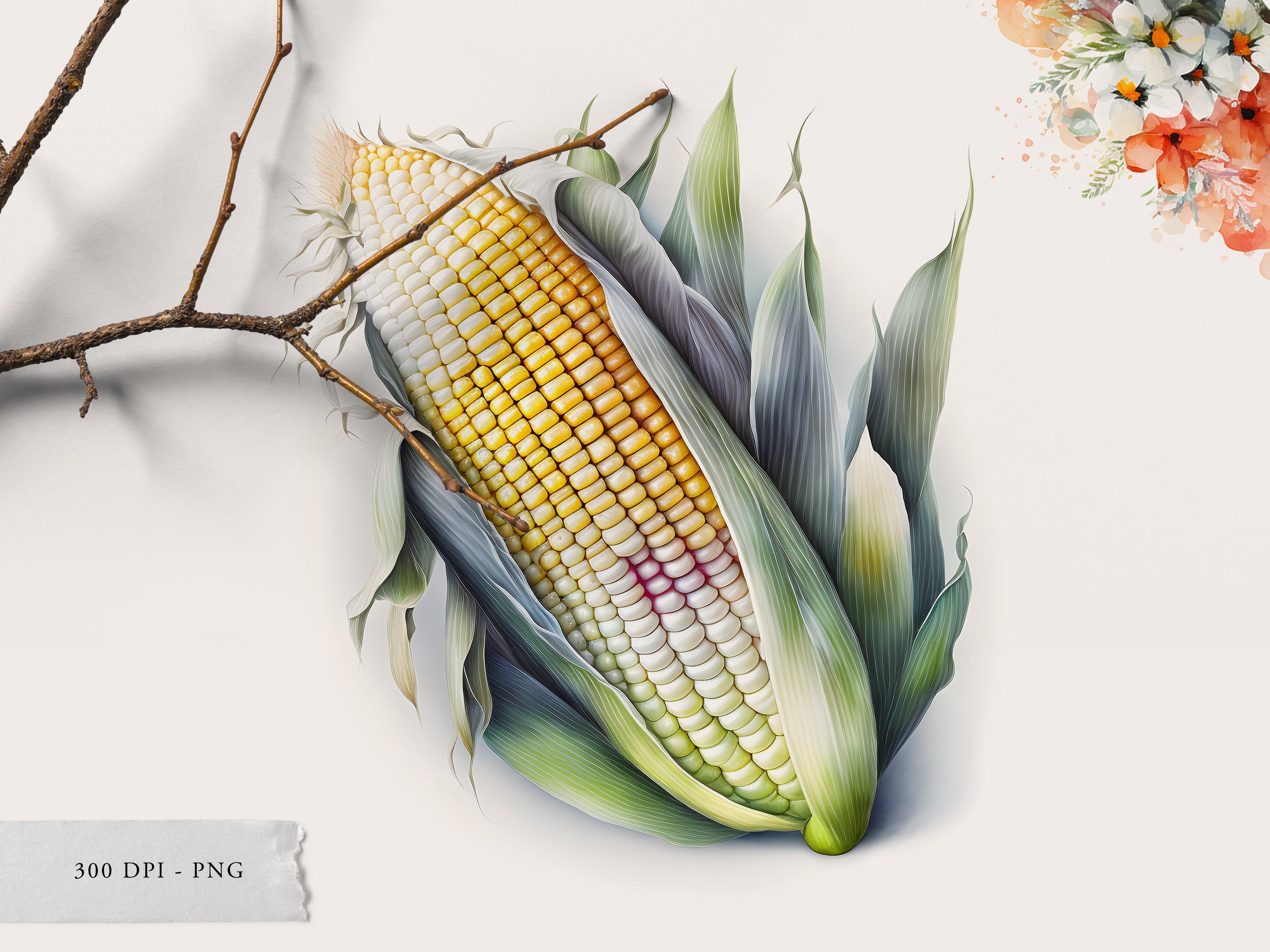 Watercolor Corn Clipart Corn Graphics Digital Download - Etsy