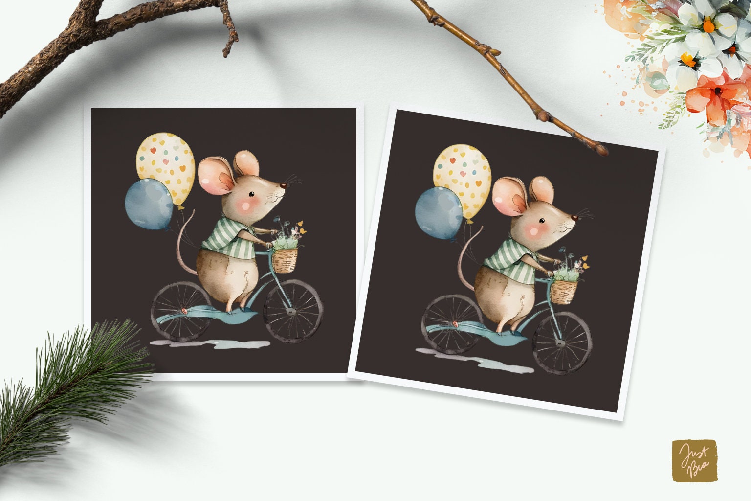 Mouse Clipart, Whimsical Watercolor Mouse Clipart, Watercolor Mouse ...